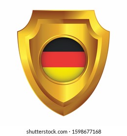 Germany Flag On Metal Shiny Shield: vector de stock (libre de regalías ...
