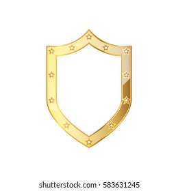 Golden Shield Icon Vector Illustration Golden Stock Vector (Royalty ...