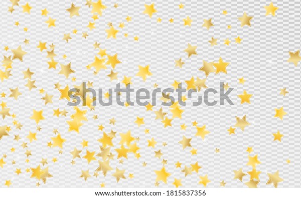 Golden Shimmer Stars Vector Transparent Background Stock Vector ...