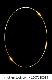 Golden Shiny Glowing Oval Frame Isolated: vetor stock (livre de ...