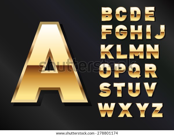 Golden Shiny Set Letters Stock Vector (Royalty Free) 278801174