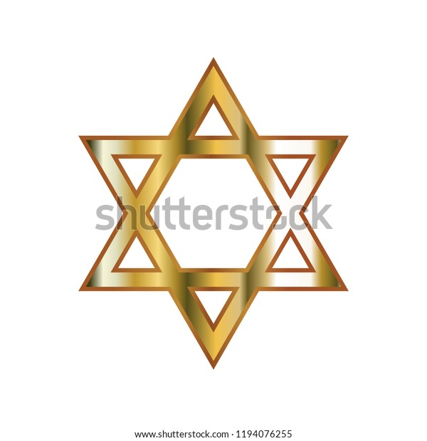 Golden Six Pointed Geometric Star Figure Stock Vector (Royalty Free ...