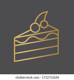 Golden Slice Cake Vector Illustration Stock Vector (Royalty Free ...