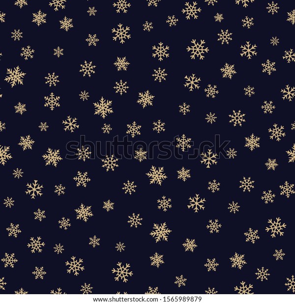 Golden Snowflakes Seamless Pattern Luxury Vector Stock Vector (Royalty ...