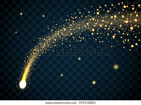 Golden Sparkling Falling Star Gold Dust Stock Vector (Royalty Free ...