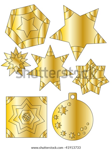Golden Star Collection Stock Vector (Royalty Free) 41913733 | Shutterstock