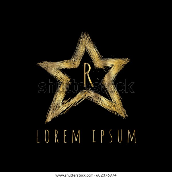 Golden Star Letter R Vector Logo Stock Vector (Royalty Free) 602376974 ...