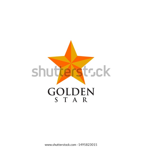 Golden Star Logo Design Template Stock Vector (Royalty Free) 1495823015 ...