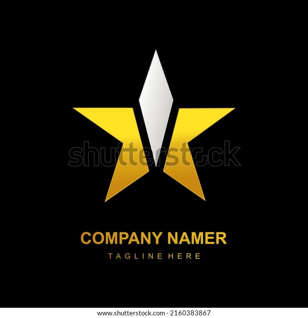 Golden Star Logo Vector Elegant Style: เวกเตอร์สต็อก (ปลอดค่าลิขสิทธิ์ ...