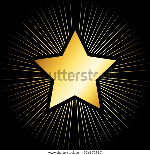 Golden Star On Sunray Background Vector Stock Vector (Royalty Free ...