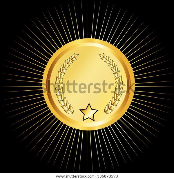 Golden Star On Sunray Background Vector Stock Vector (Royalty Free ...