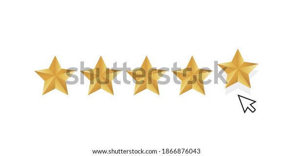 Golden Star Rating Mouse Click Icon Stock Vector (Royalty Free ...