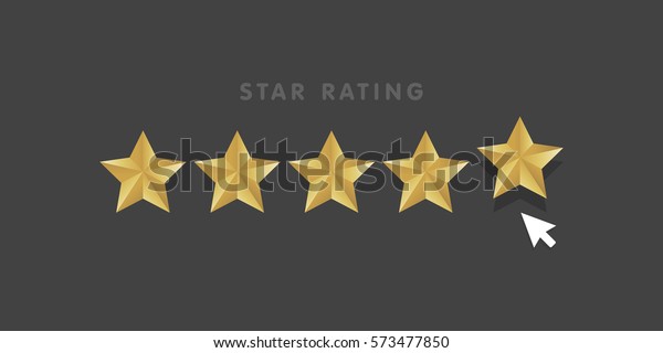 Golden Star Rating Mouse Click Icon Stock Vector (Royalty Free ...