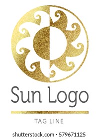 Golden Sun Logo Stock Vector (Royalty Free) 579671125 | Shutterstock