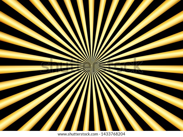 Golden Sun Ray On Black Background Stock Vector (Royalty Free ...