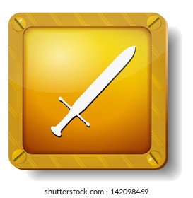 Golden Sword Icon Stock Vector (Royalty Free) 142098469 | Shutterstock