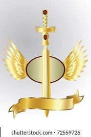 Golden Sword Isolated Stock Vector (Royalty Free) 72559726 | Shutterstock