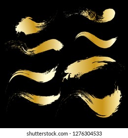 Golden Texture Set Gold Brushes Design Stock Vector (Royalty Free ...