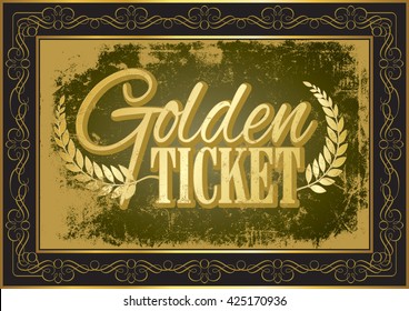 Golden Ticket Stock Vector (Royalty Free) 425170945 | Shutterstock