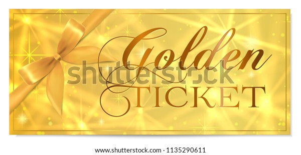 Golden Ticket Gold Ticket Tearoff Vector Stock Vector (Royalty Free ...