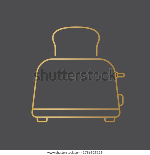 Golden Toaster Icon Vector Illustration Stock Vector (Royalty Free ...