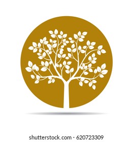 Golden Tree Icon Vector Illustration Stock Vector (Royalty Free) 620723309