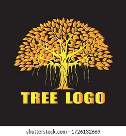 Golden Tree Logo Vector Isolated On Stock Vector (Royalty Free ...