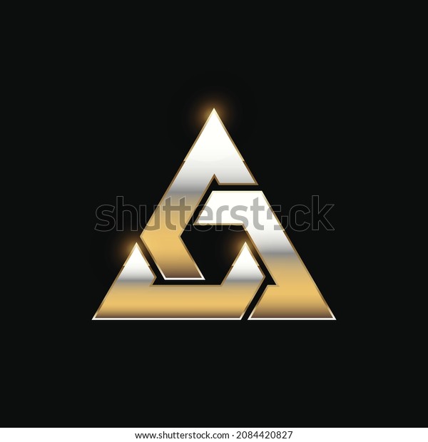 Golden Triangle Logo Design Your Illustration Stock Vector (Royalty ...