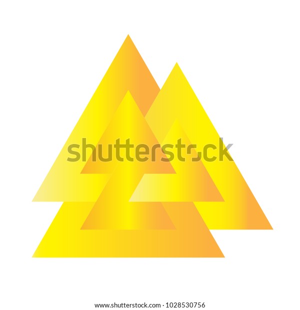 Golden Triangles Ancient Germanic Symbol Valknut Stock Vector (Royalty ...
