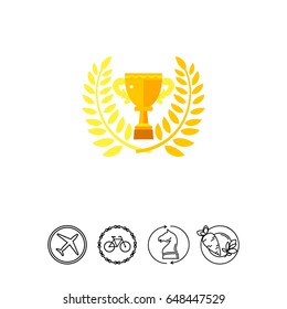 Golden Trophy Cup Icon Stock Vector (Royalty Free) 648447529 | Shutterstock