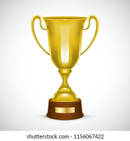Golden Trophy Text Space Vector Illustration Stock Vector (Royalty Free ...