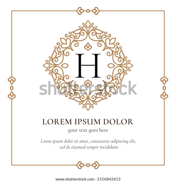 Golden Vector Emblem Elegant Classic Vector Stock Vector (Royalty Free ...