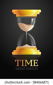 Golden Vector Sand Watch Stock Vector (Royalty Free) 384066871 ...