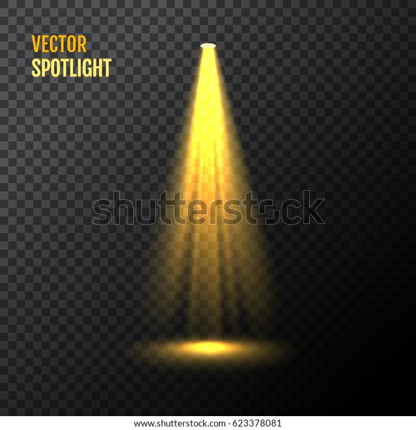 Golden Vector Spotlight Yellow Stage Lights Stock Vector (Royalty Free ...