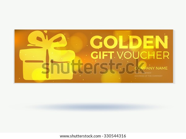 Golden Voucher Template Gift: vector de stock (libre de regalías ...