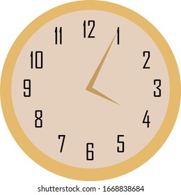 Golden Wall Clock That Shows Five Stock Vector (Royalty Free ...