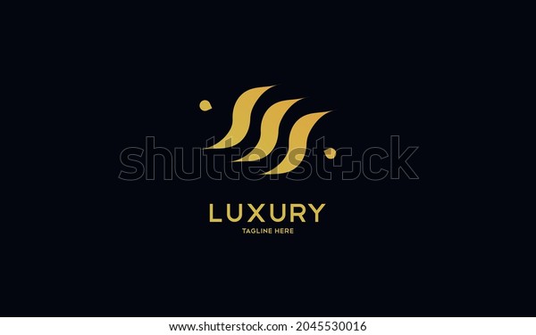 Golden Wave Logo Flowing Smooth Make Stock Vector (Royalty Free ...