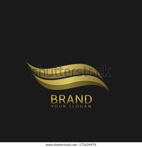 Golden Wave Logo Template Water Sport Stock Vector (Royalty Free ...
