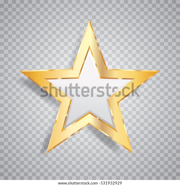 Golden White Star Transparent Shadow Commercial Stock Vector (Royalty ...