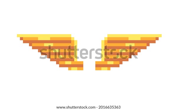 Golden Wings Logo Pixel Art Icons Stock Vector (Royalty Free ...