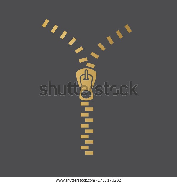 Golden Zip Icon Vector Illustration Stock Vector (Royalty Free ...
