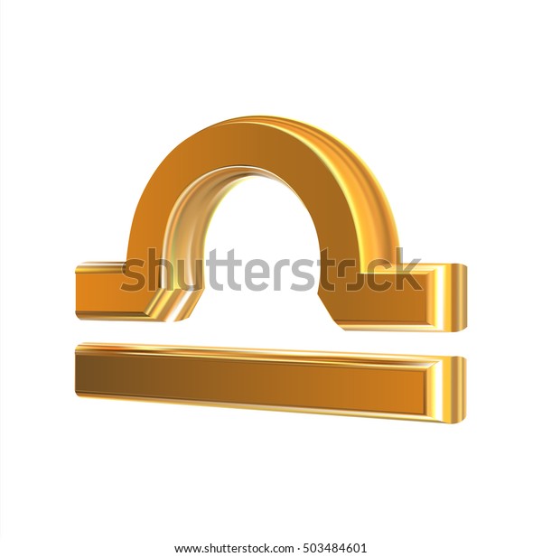 Golden Zodiac Sign Libra Object Made Stock Vector (Royalty Free ...