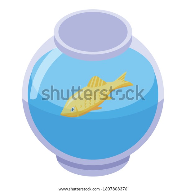 Goldfish Aquarium Icon Isometric Goldfish Aquarium Stock Vector ...