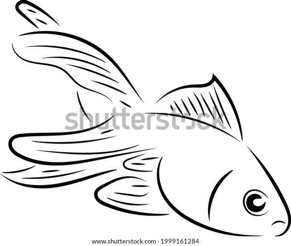 Goldfish Line Art Design Vector Stock Vector (Royalty Free) 1999161284 ...