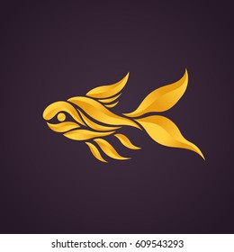 Goldfish Logo Vector Icon Illustrator Stock Vector (Royalty Free ...