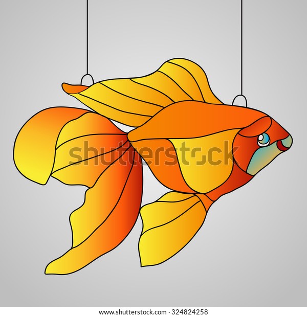 Goldfish Stained Glass Technique Decor Your Stock Vector (Royalty Free ...