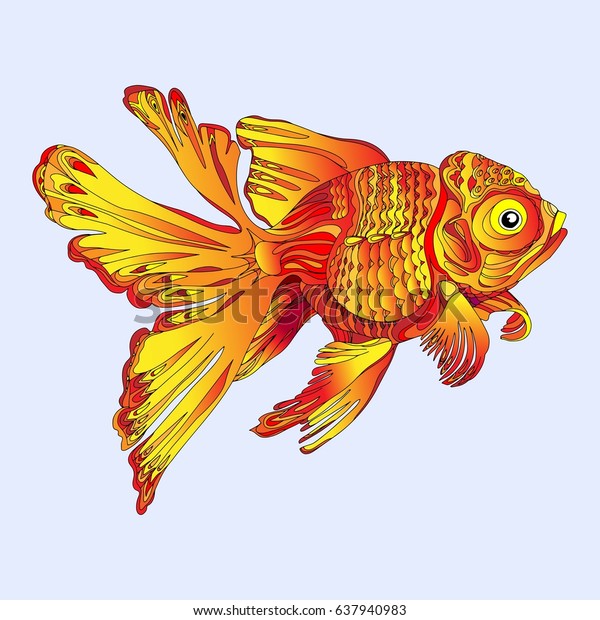 Goldfish Vector Drawing Color Vector Illustration Stock Vector (Royalty ...