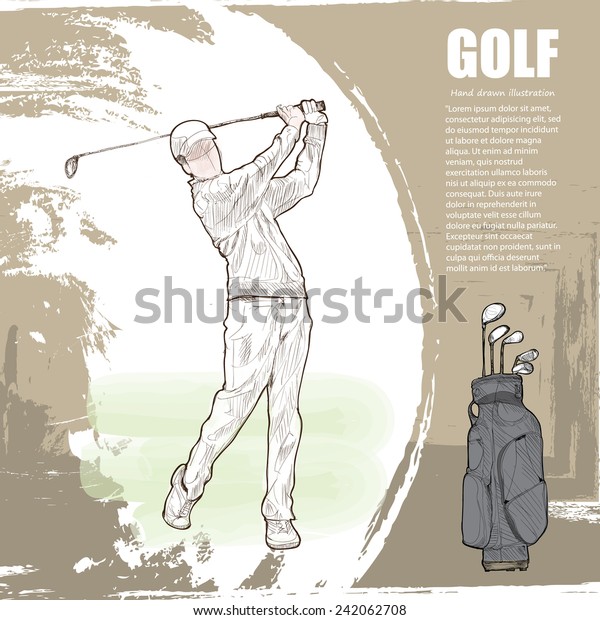 Golf Background Design Hand Drawn: เวกเตอร์สต็อก (ปลอดค่าลิขสิทธิ์ ...