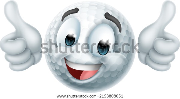 Golf Ball Emoticon Cartoon Face Icon Stock Vector (Royalty Free ...