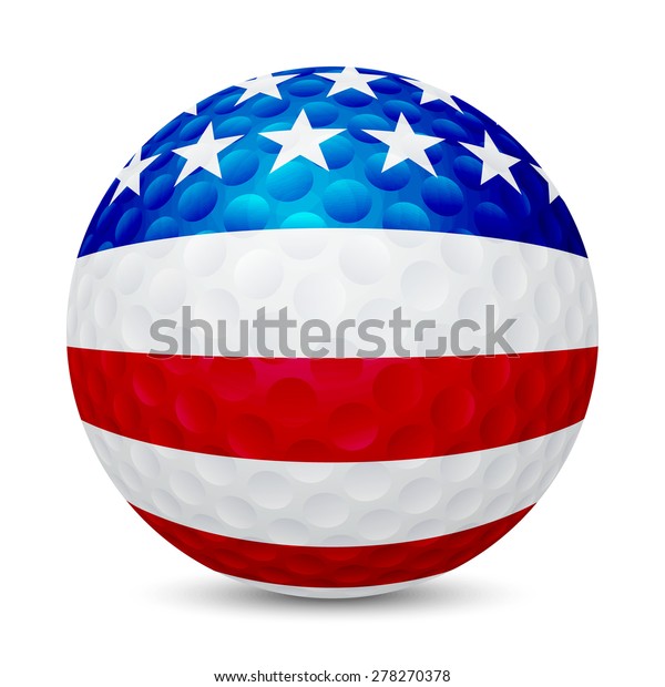 Golf Ball Flag Usa Isolated On Stock Vector (Royalty Free) 278270378